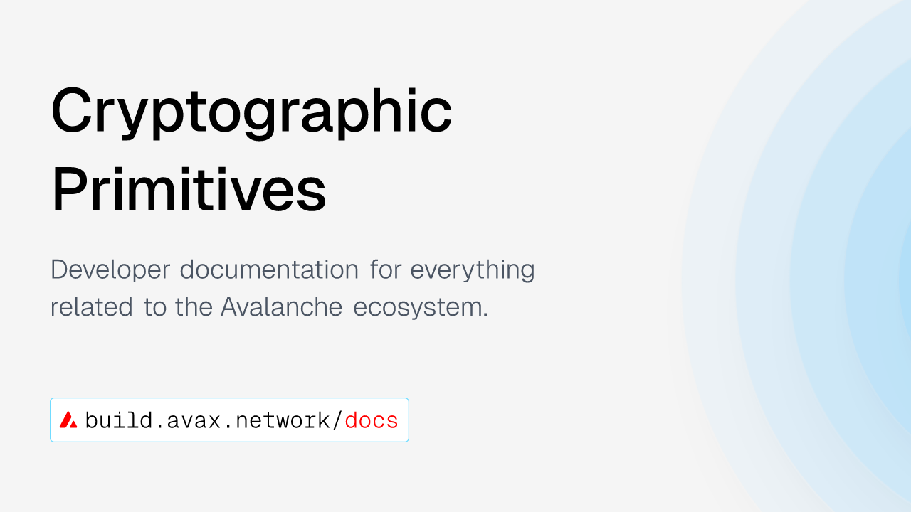 Cryptographic Primitives | Avalanche Builder Hub